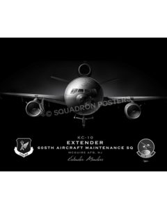 KC-10 605 AMXS Jet Black Lithograph - Squadron Posters