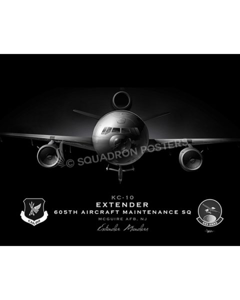 KC-10 605 AMXS Jet Black Lithograph - Squadron Posters