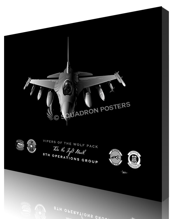 8th Operations Group Jet Black Lithograph - Squadron Posters