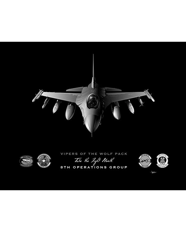 8th Operations Group Jet Black Lithograph - Squadron Posters