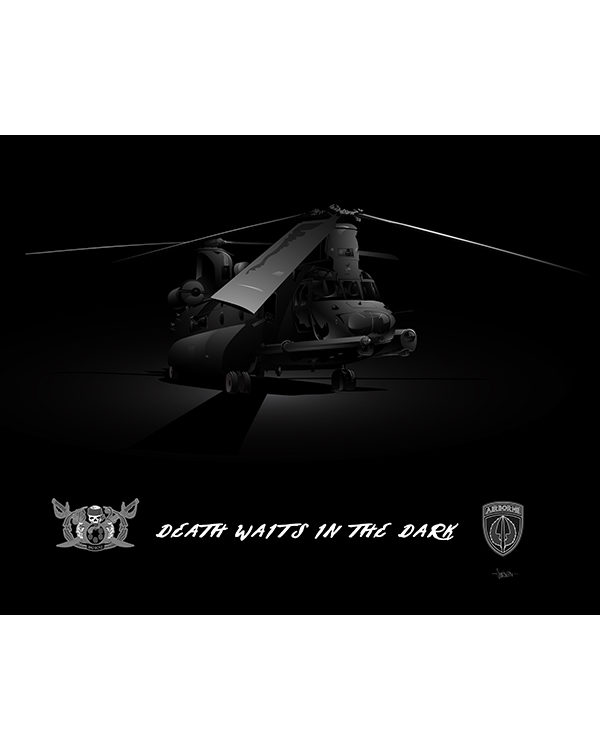 160th SOAR MH-47G Jet Black Lithograph - Squadron Posters