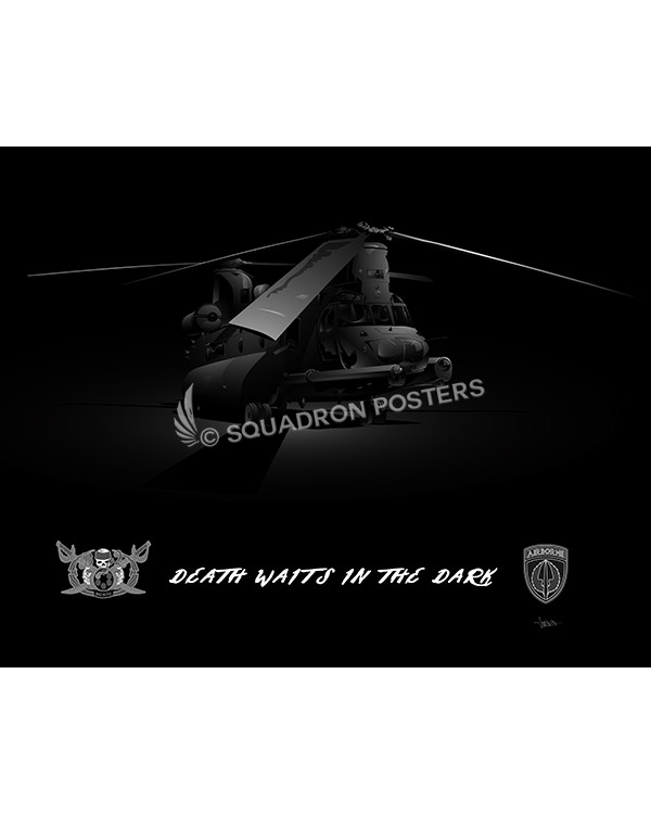 160th SOAR MH-47G Jet Black Lithograph - Squadron Posters
