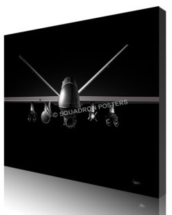 MQ-9 Reaper with Fuel Tank Jet Black Lithograph - Squadron Posters