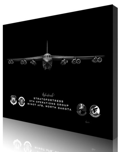 5th Operations Group B-52 Stratofortress Jet Black Lithograph ...