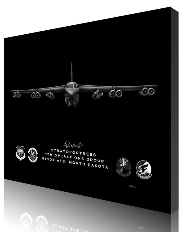 5th Operations Group B-52 Stratofortress Jet Black Lithograph ...