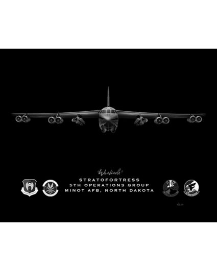 5th Operations Group B-52 Stratofortress Jet Black Lithograph ...