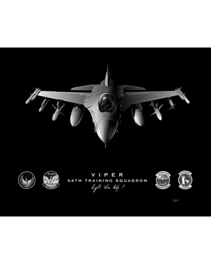 54th TRS Jet Black Lithograph - Squadron Posters