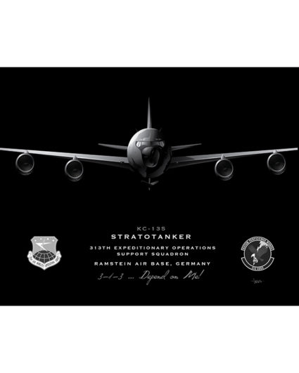 KC-135 313th EOSS Jet Black Lithograph - Squadron Posters