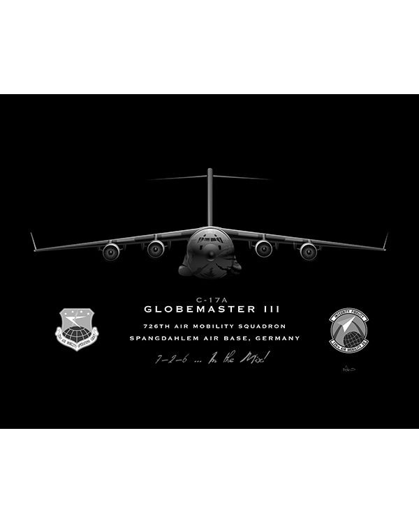 726 AMS C-17 Jet Black Lithograph - Squadron Posters
