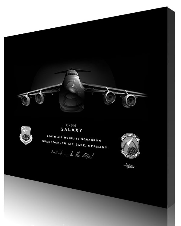 726 AMS C-5M Super Galaxy Jet Black Lithograph - Squadron Posters
