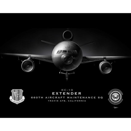 Travis AFB 660th AMXS Jet Black Super Wide Canvas - Squadron Posters