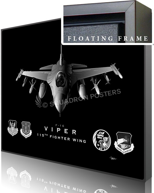 Truax Field 115th FW Jet Black Lithograph - Squadron Posters