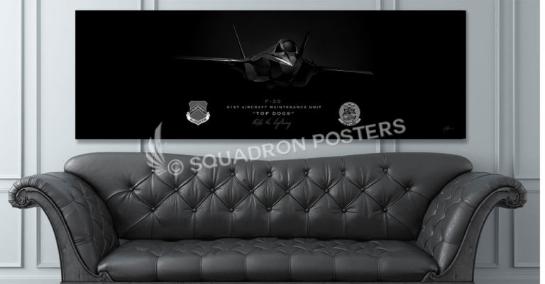 Luke AFB 61st AMU Jet Black Super Wide Canvas Print - Squadron Posters