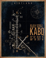 Kirtland AFB KABQ Airfield Map Art - Squadron Posters