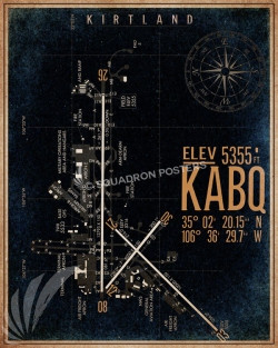 Kirtland AFB KABQ Airfield Map Art - Squadron Posters