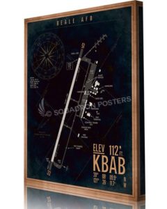 Beale AFB KBAB Airfield Map Art - Squadron Posters