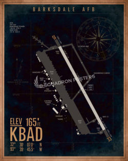 Barksdale AFB KBAD Airfield Map Art - Squadron Posters
