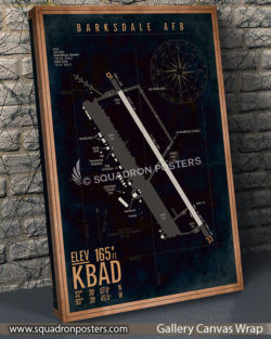 Barksdale AFB KBAD Airfield Map Art - Squadron Posters