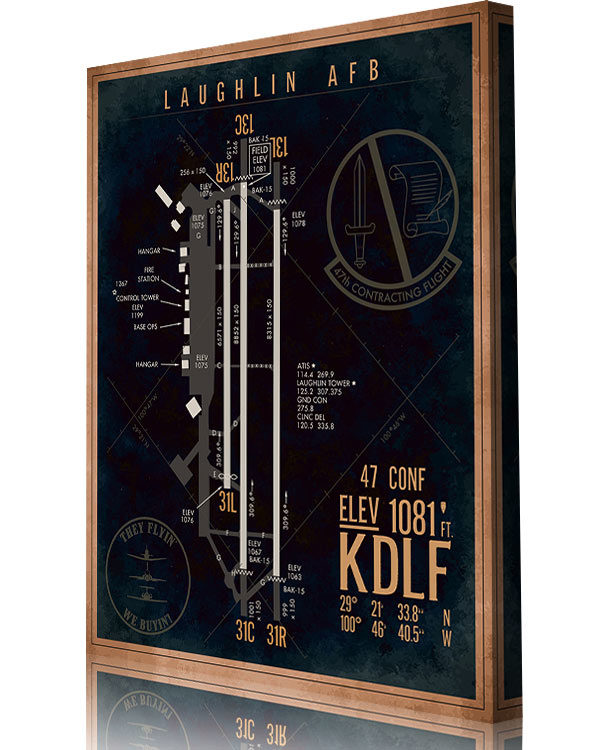 47th Contracting Flight Laughlin AFB KDLF Airfield Map Art - Squadron ...