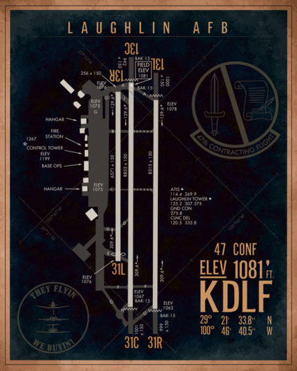 47th Contracting Flight Laughlin AFB KDLF Airfield Map Art - Squadron ...
