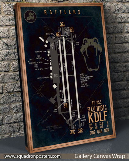 47th OSS Laughlin AFB KDLF Airfield Map Art - Squadron Posters