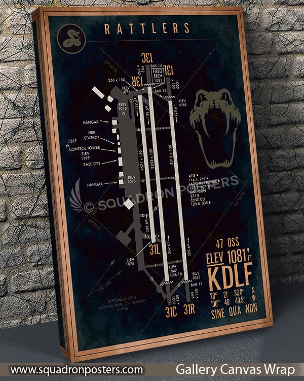 47th OSS Laughlin AFB KDLF Airfield Map Art - Squadron Posters