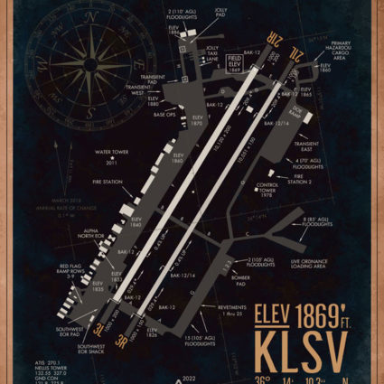 Barksdale AFB KBAD Airfield Map Art - Squadron Posters