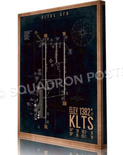 Altus AFB KLTS Airfield Map Art - Squadron Posters