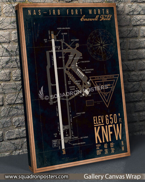 KNFW Carswell Field NAS JRB Fort Worth Airfield Art - Squadron Posters