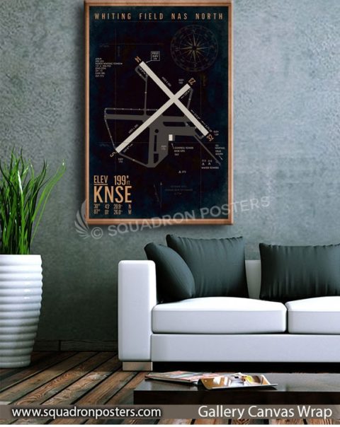 NAS Whiting Field - North KNSE Airfield Map Art - Squadron Posters