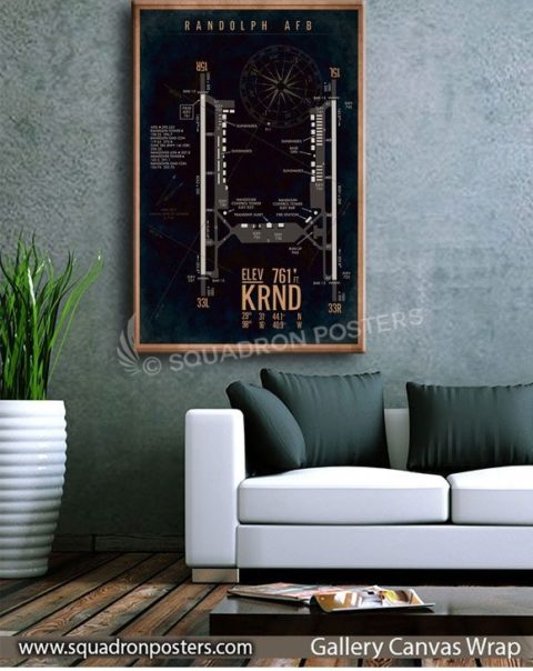 Randolph AFB KRND Airfield Map Art - Squadron Posters