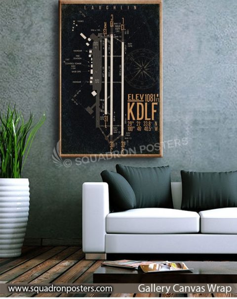 Laughlin AFB KDLF Airfield Map Art - Squadron Posters