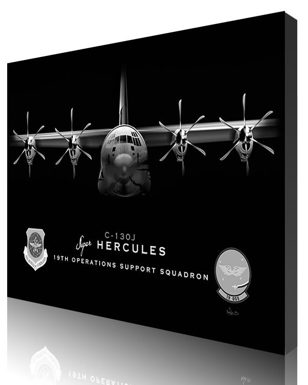 Little Rock AFB 19th OSS Jet Black Lithograph - Squadron Posters