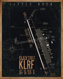 Little Rock AFB KLRF Airfield Map Art - Squadron Posters