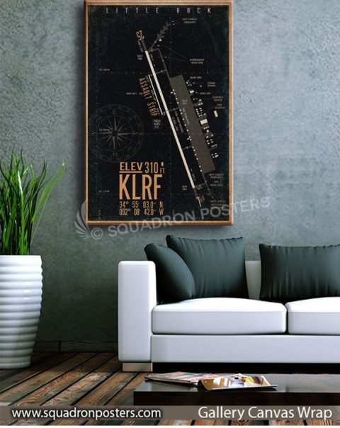Little Rock AFB KLRF Airfield Map Art - Squadron Posters