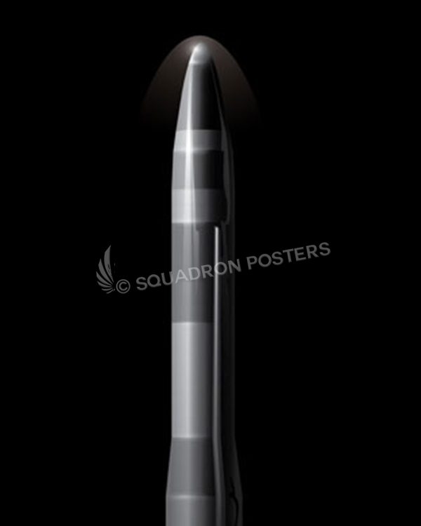 Minuteman III Jet Black Super Wide Canvas Print - Squadron Posters