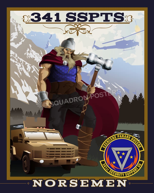 Malmstrom AFB 341 SSPTS Norsemen - Squadron Posters