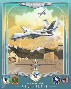 March Air Reserve Base 163 ATKW MQ-9 Reaper - Squadron Posters