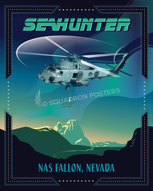 NAS Fallon Nevada NAWDC SEAHUNTER Art - Squadron Posters