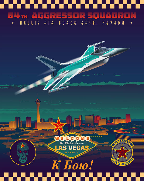 Nellis AFB 64th AGRS F-16 - Squadron Posters
