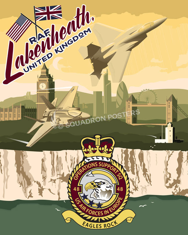 RAF Lakenheath UK 48th OSS - Squadron Posters