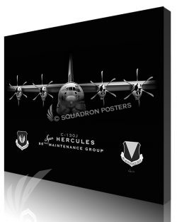C-130J 86 MXG Jet Black Lithograph - Squadron Posters