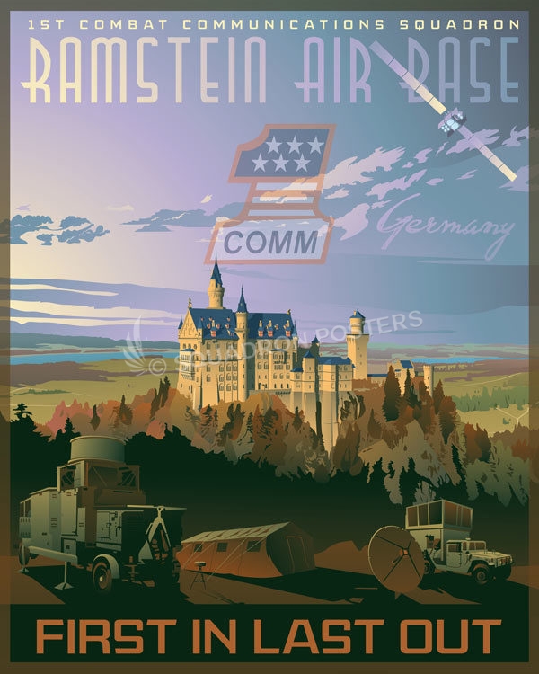 Ramstein Air Base 1st Combat Communications Squadron - Squadron Posters