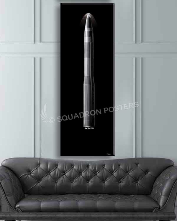 Minuteman III Jet Black Super Wide Canvas Print - Squadron Posters