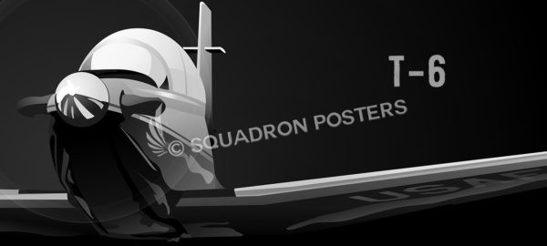 T-6 Texan II Jet Black Super Wide Canvas Print (with USAF markings ...