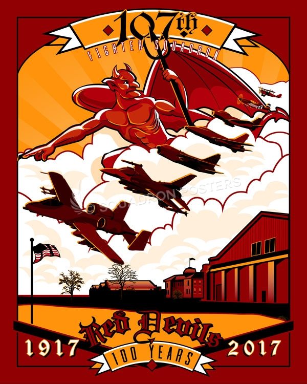 107th Fighter Squadron 100th Anniversary Art