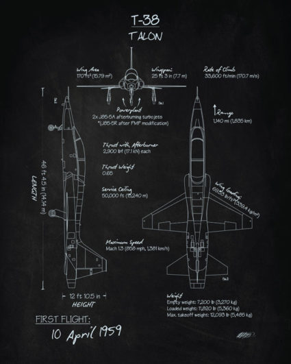 T-38 Talon Blackboard - Squadron Posters
