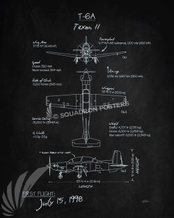 T-6 Texan II Blackboard Art - Squadron Posters