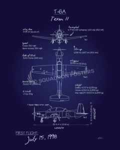 T-6 Texan II Blueprint Art - Squadron Posters