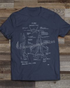 F35c Blueprint T-Shirt - Squadron Posters